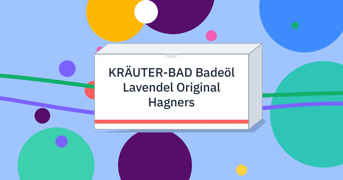 Symbolbild: Packung mit der Aufschrift KRÄUTER-BAD Badeöl Lavendel Original Hagners (PZN 15422528) – Verfügbarkeit und Bezug in Apotheken in Frankfurt am Main