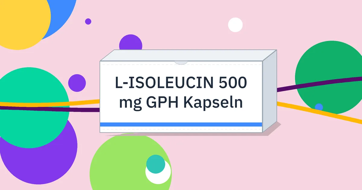 Symbolbild: Packung mit der Aufschrift L-ISOLEUCIN 500 mg GPH Kapseln (PZN 09324388) – Verfügbarkeit und Bezug in Apotheken in Frankfurt am Main