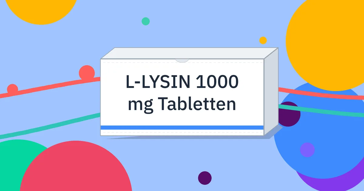 Symbolbild: Packung mit der Aufschrift L-LYSIN 1000 mg Tabletten (PZN 20701259) – Verfügbarkeit und Bezug in Apotheken in Frankfurt am Main