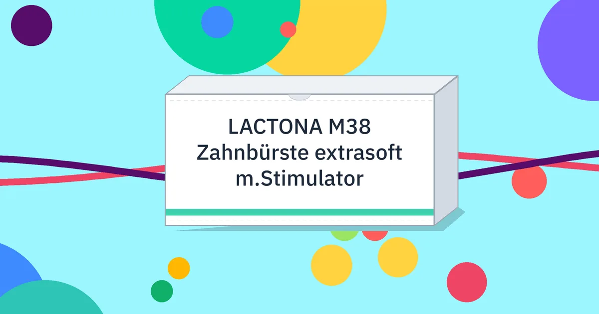 Symbolbild: Packung mit der Aufschrift LACTONA M38 Zahnbürste extrasoft m.Stimulator (PZN 07234267) – Verfügbarkeit und Bezug in Apotheken in Frankfurt am Main