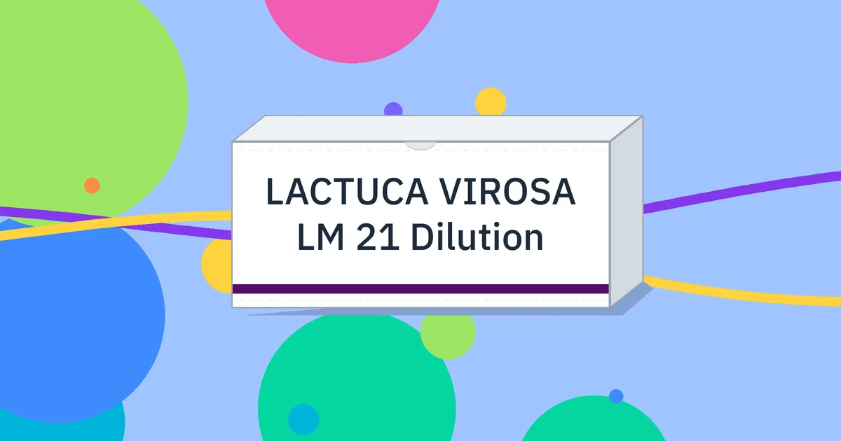 Symbolbild: Packung mit der Aufschrift LACTUCA VIROSA LM 21 Dilution (PZN 13520936) – Verfügbarkeit und Bezug in Apotheken in Frankfurt am Main