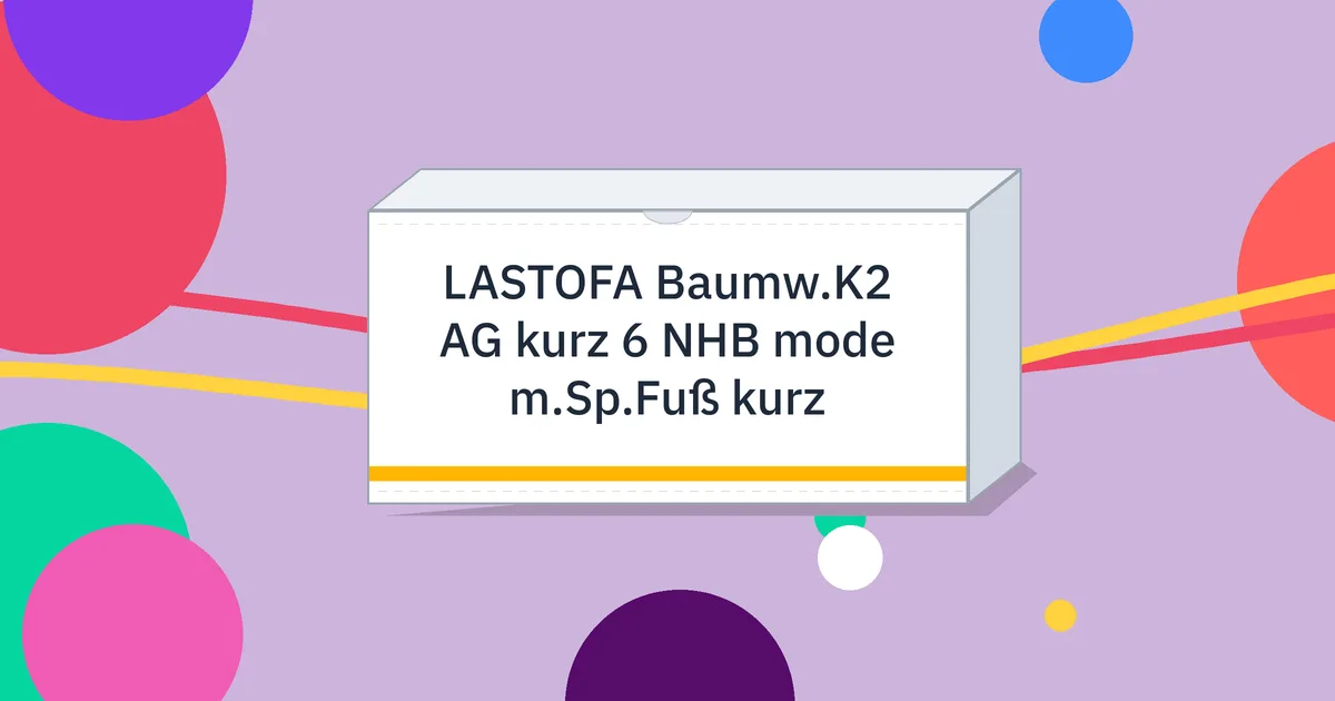 Symbolbild: Packung mit der Aufschrift LASTOFA Baumw.K2 AG kurz 6 NHB mode m.Sp.Fuß kurz (PZN 01948209) – Verfügbarkeit und Bezug in Apotheken in Frankfurt am Main
