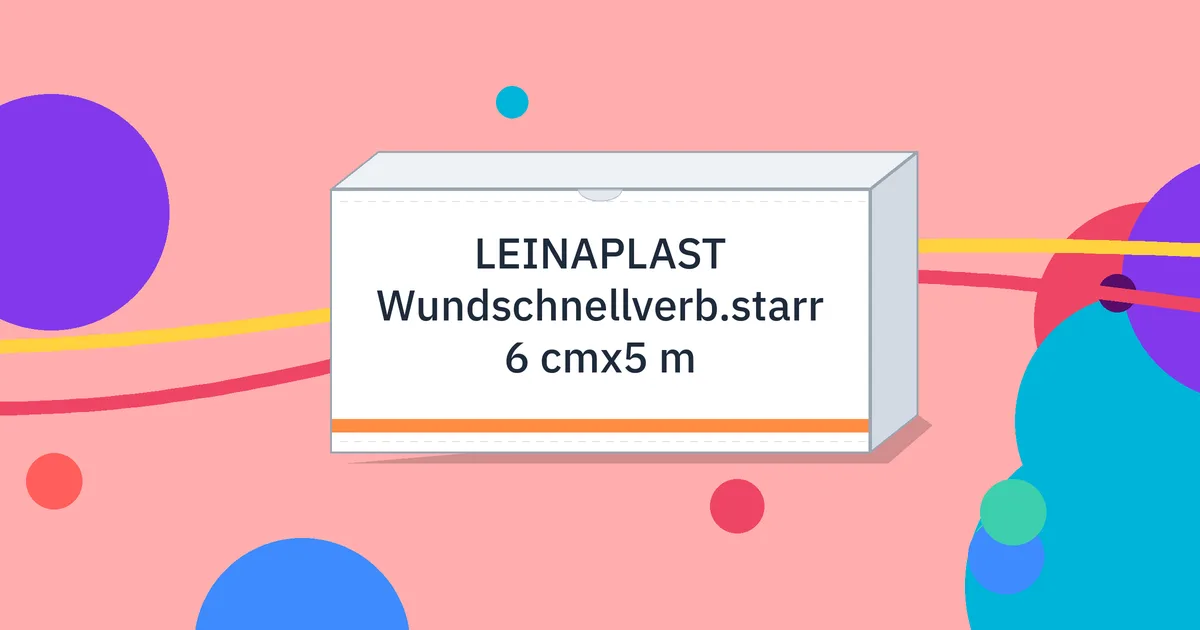 Symbolbild: Packung mit der Aufschrift LEINAPLAST Wundschnellverb.starr 6 cmx5 m (PZN 00971494) – Verfügbarkeit und Bezug in Apotheken in Frankfurt am Main