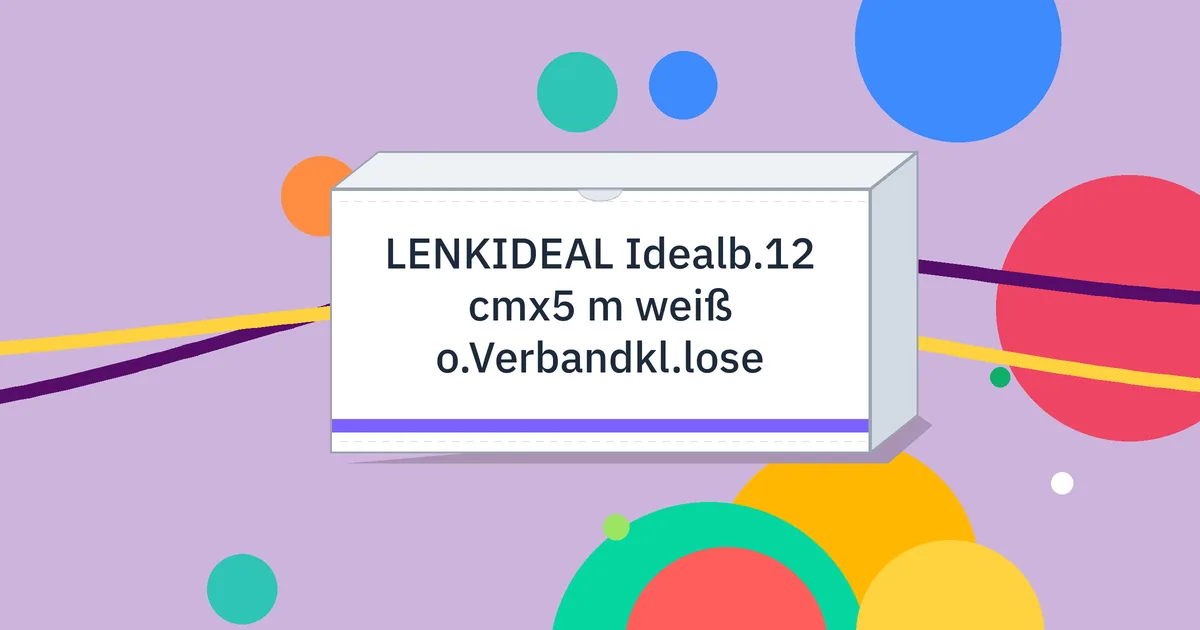 Symbolbild: Packung mit der Aufschrift LENKIDEAL Idealb.12 cmx5 m weiß o.Verbandkl.lose (PZN 07600884) – Verfügbarkeit und Bezug in Apotheken in Frankfurt am Main
