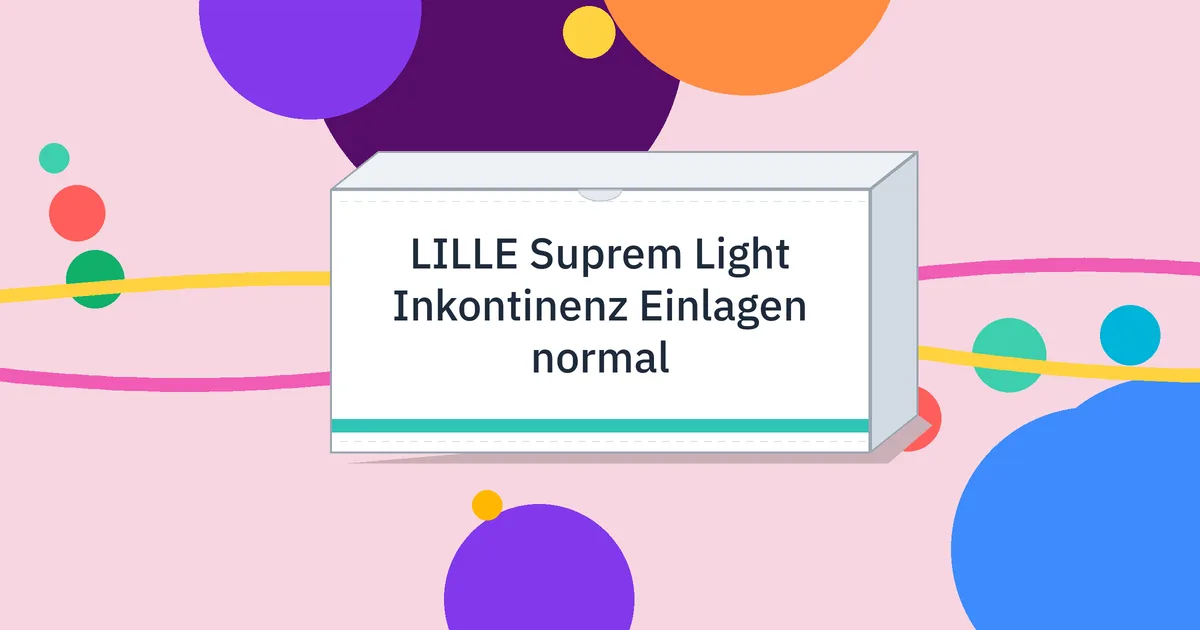 Symbolbild: Packung mit der Aufschrift LILLE Suprem Light Inkontinenz Einlagen normal (PZN 19202373) – Verfügbarkeit und Bezug in Apotheken in Frankfurt am Main