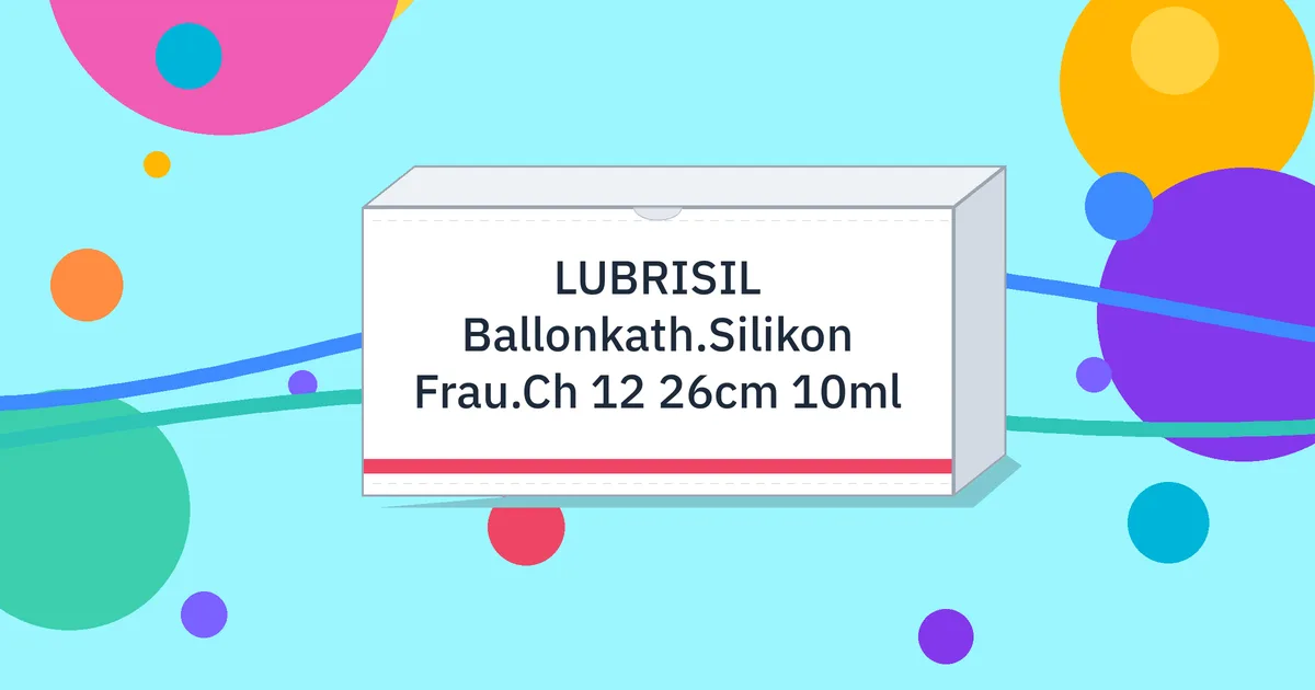Symbolbild: Packung mit der Aufschrift LUBRISIL Ballonkath.Silikon Frau.Ch 12 26cm 10ml (PZN 06901572) – Verfügbarkeit und Bezug in Apotheken in Frankfurt am Main