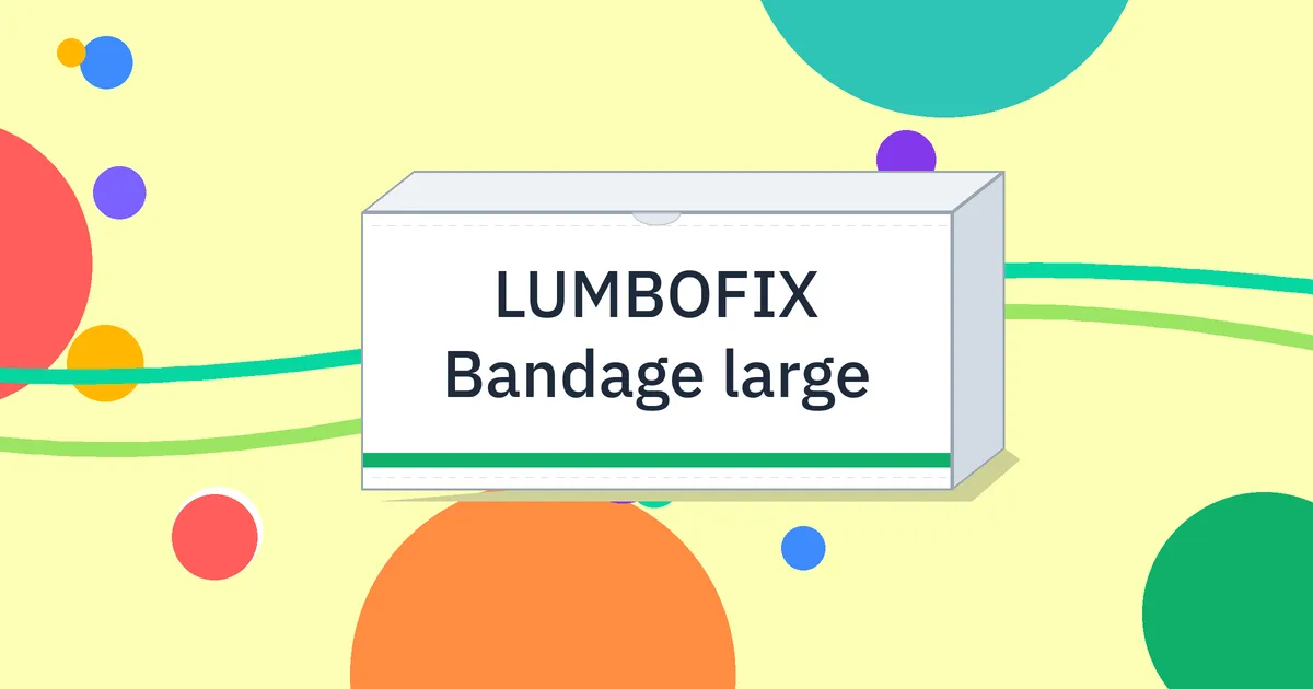 Symbolbild: Packung mit der Aufschrift LUMBOFIX Bandage large (PZN 00468016) – Verfügbarkeit und Bezug in Apotheken in Frankfurt am Main