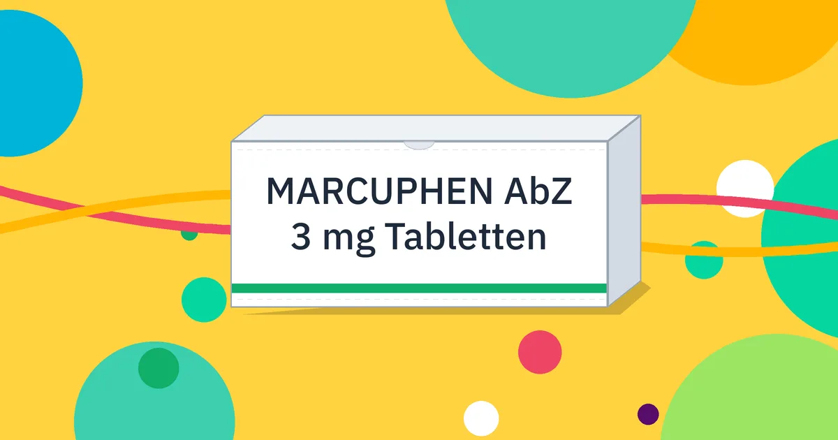 Symbolbild: Packung mit der Aufschrift MARCUPHEN AbZ 3 mg Tabletten (PZN 12345661) – Verfügbarkeit und Bezug in Apotheken in Frankfurt am Main