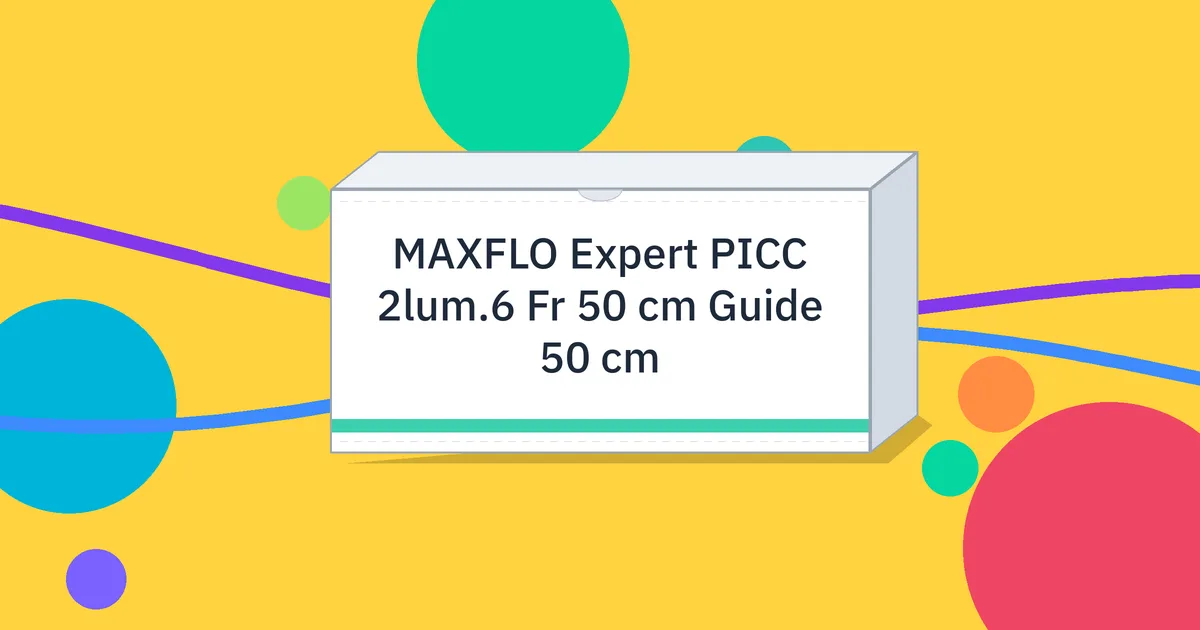 Symbolbild: Packung mit der Aufschrift MAXFLO Expert PICC 2lum.6 Fr 50 cm Guide 50 cm (PZN 15209527) – Verfügbarkeit und Bezug in Apotheken in Frankfurt am Main