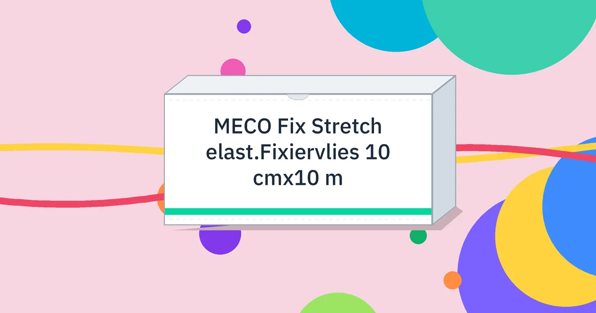Symbolbild: Packung mit der Aufschrift MECO Fix Stretch elast.Fixiervlies 10 cmx10 m (PZN 20084909) – Verfügbarkeit und Bezug in Apotheken in Frankfurt am Main