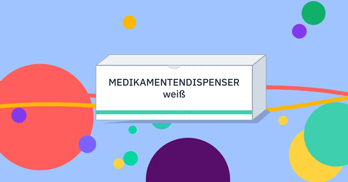 Symbolbild: Packung mit der Aufschrift MEDIKAMENTENDISPENSER weiß (PZN 00042145) – Verfügbarkeit und Bezug in Apotheken in Frankfurt am Main