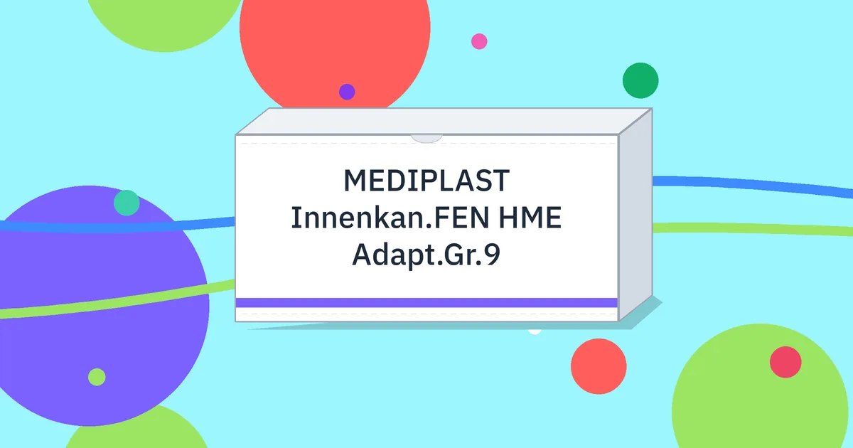 Symbolbild: Packung mit der Aufschrift MEDIPLAST Innenkan.FEN HME Adapt.Gr.9 (PZN 03220771) – Verfügbarkeit und Bezug in Apotheken in Frankfurt am Main