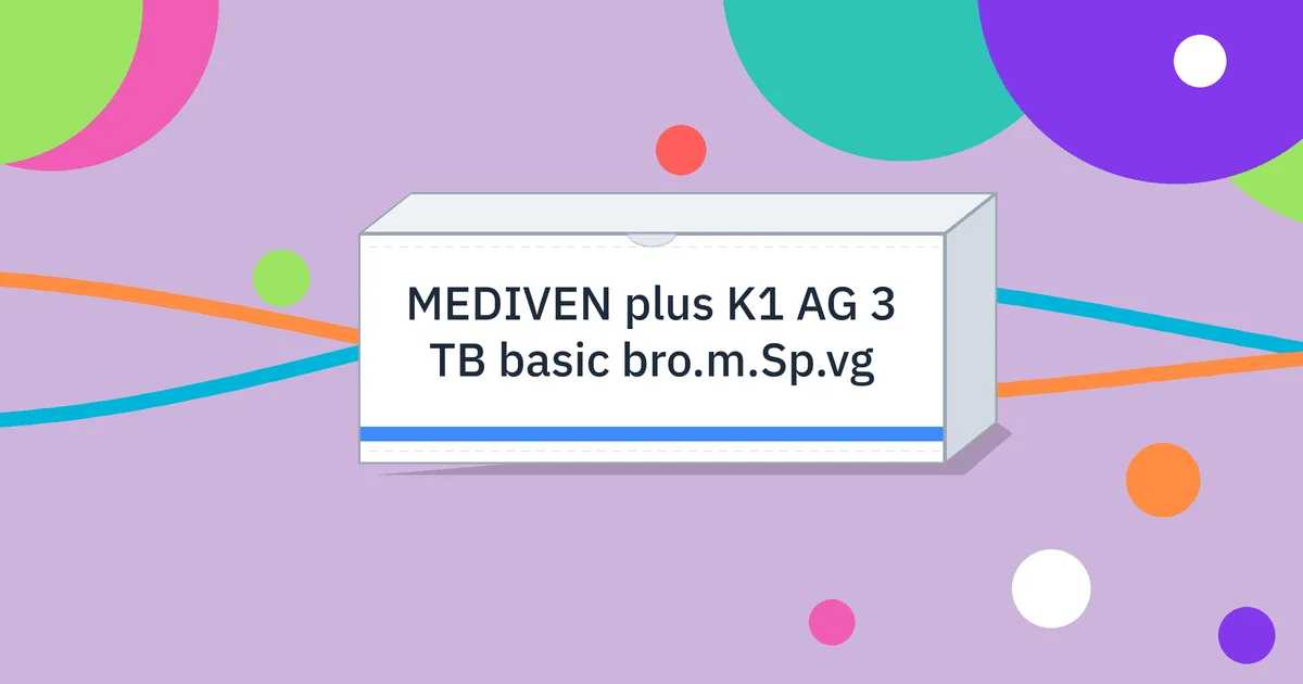 Symbolbild: Packung mit der Aufschrift MEDIVEN plus K1 AG 3 TB basic bro.m.Sp.vg (PZN 15057885) – Verfügbarkeit und Bezug in Apotheken in Frankfurt am Main