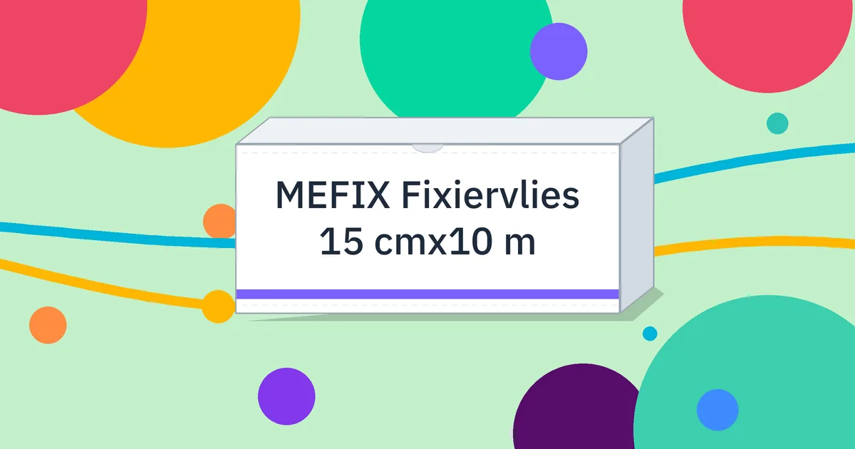Symbolbild: Packung mit der Aufschrift MEFIX Fixiervlies 15 cmx10 m (PZN 00695491) – Verfügbarkeit und Bezug in Apotheken in Frankfurt am Main