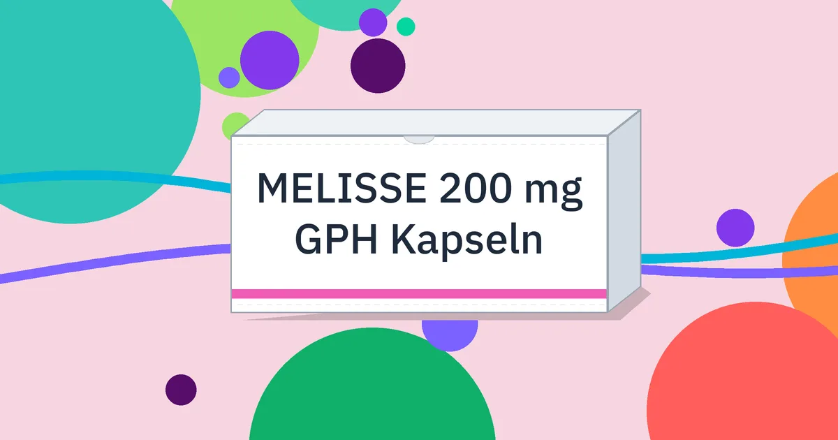 Symbolbild: Packung mit der Aufschrift MELISSE 200 mg GPH Kapseln (PZN 09749030) – Verfügbarkeit und Bezug in Apotheken in Frankfurt am Main