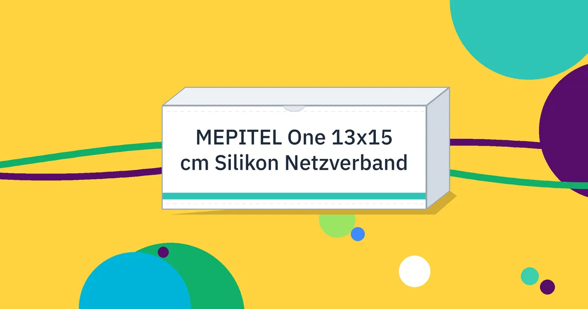 Symbolbild: Packung mit der Aufschrift MEPITEL One 13x15 cm Silikon Netzverband (PZN 19662531) – Verfügbarkeit und Bezug in Apotheken in Frankfurt am Main