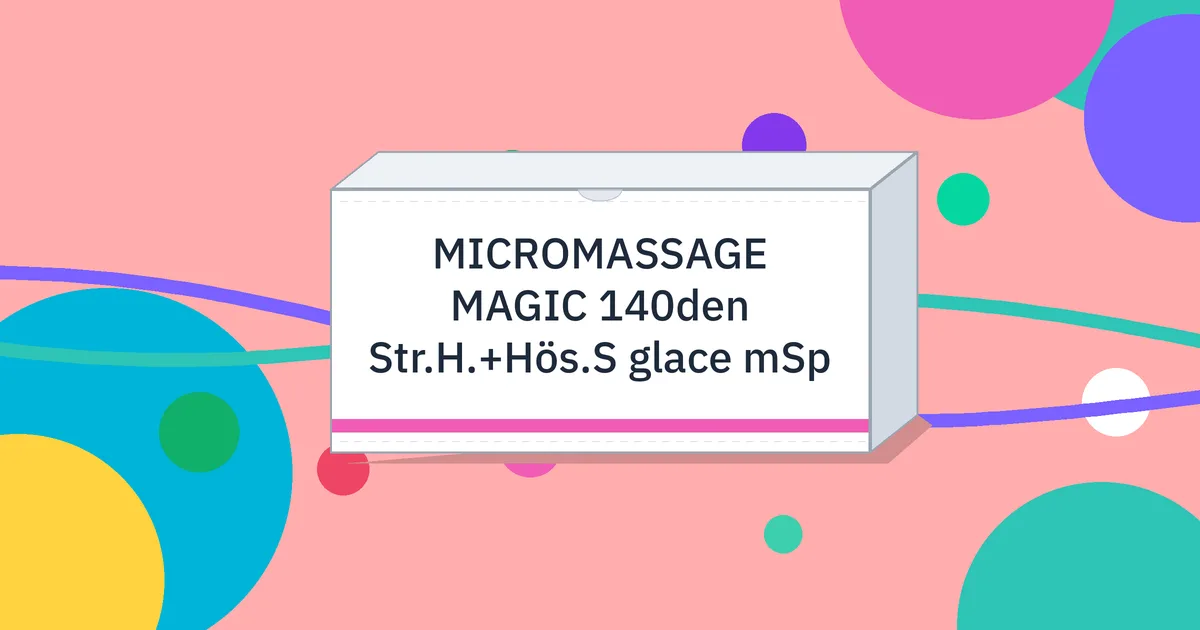 Symbolbild: Packung mit der Aufschrift MICROMASSAGE MAGIC 140den Str.H.+Hös.S glace mSp (PZN 03981688) – Verfügbarkeit und Bezug in Apotheken in Frankfurt am Main