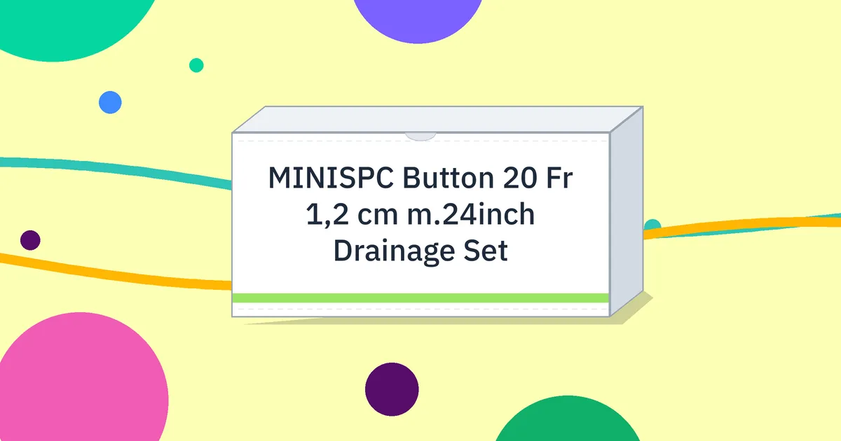Symbolbild: Packung mit der Aufschrift MINISPC Button 20 Fr 1,2 cm m.24inch Drainage Set (PZN 20822282) – Verfügbarkeit und Bezug in Apotheken in Frankfurt am Main