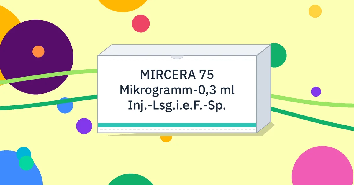 Symbolbild: Packung mit der Aufschrift MIRCERA 75 Mikrogramm-0,3 ml Inj.-Lsg.i.e.F.-Sp. (PZN 12397184) – Verfügbarkeit und Bezug in Apotheken in Frankfurt am Main