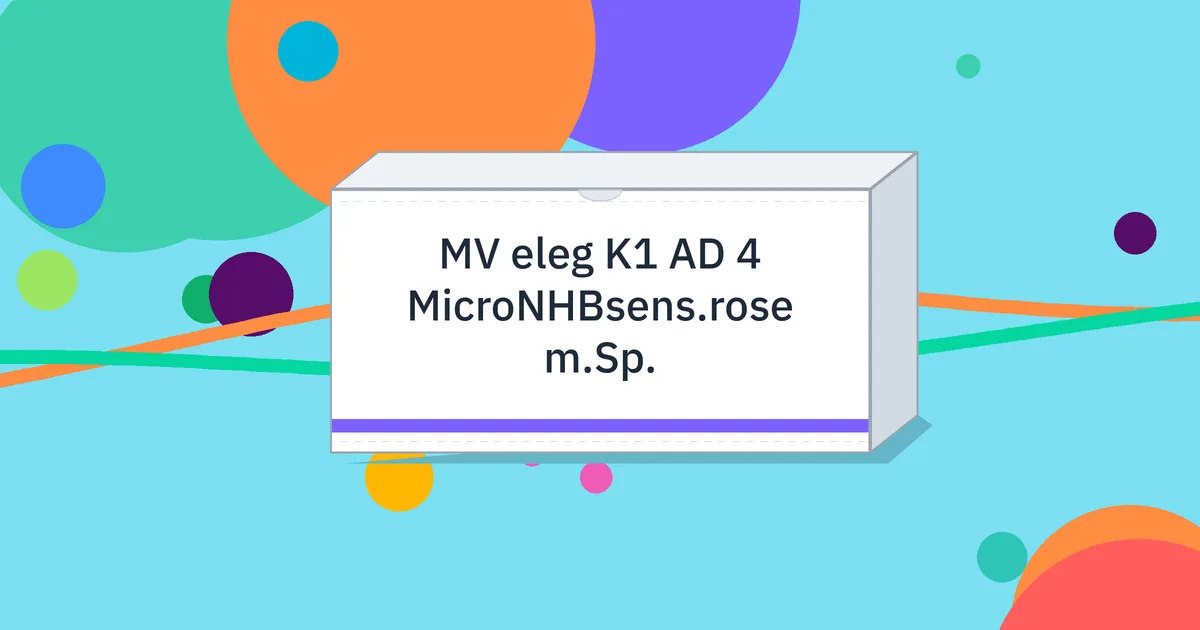 Symbolbild: Packung mit der Aufschrift MV eleg K1 AD 4 MicroNHBsens.rose m.Sp. (PZN 15669335) – Verfügbarkeit und Bezug in Apotheken in Frankfurt am Main