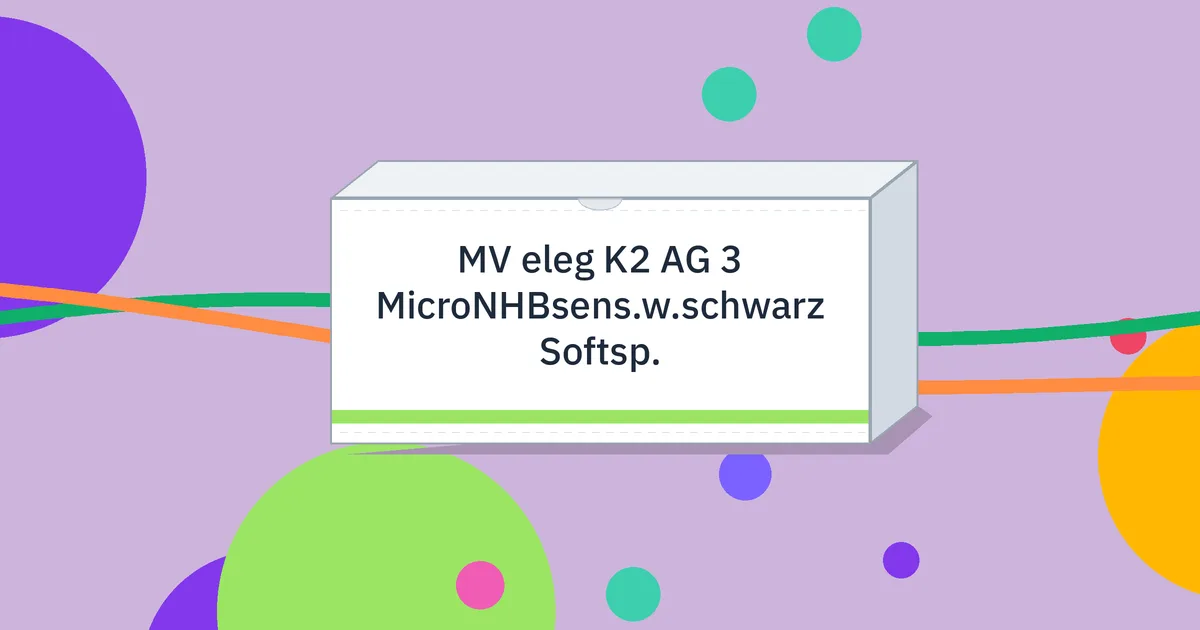 Symbolbild: Packung mit der Aufschrift MV eleg K2 AG 3 MicroNHBsens.w.schwarz Softsp. (PZN 16068916) – Verfügbarkeit und Bezug in Apotheken in Frankfurt am Main