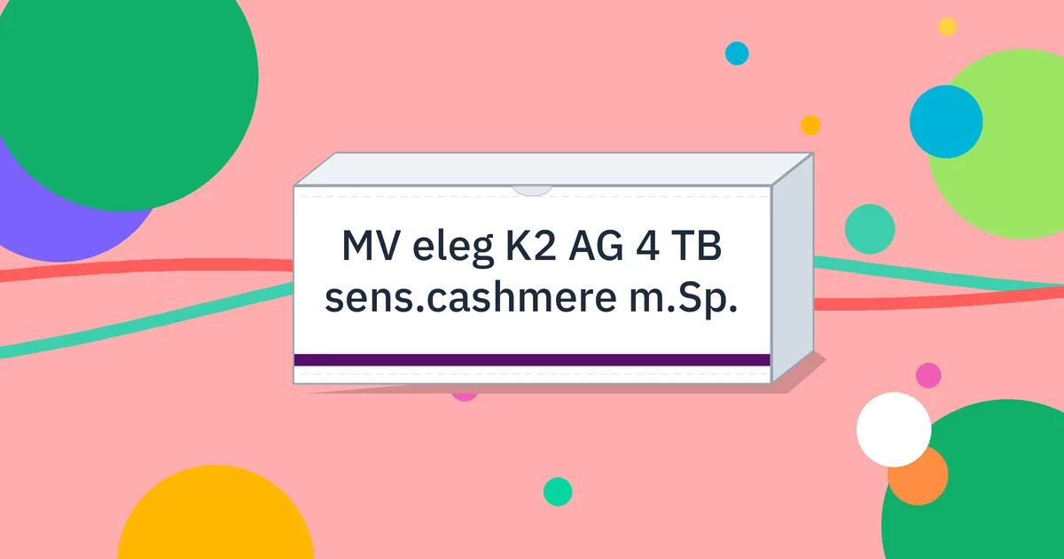 Symbolbild: Packung mit der Aufschrift MV eleg K2 AG 4 TB sens.cashmere m.Sp. (PZN 14678533) – Verfügbarkeit und Bezug in Apotheken in Frankfurt am Main