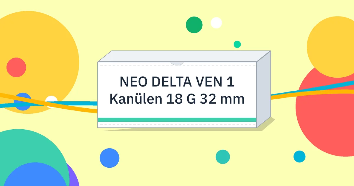 Symbolbild: Packung mit der Aufschrift NEO DELTA VEN 1 Kanülen 18 G 32 mm (PZN 07758036) – Verfügbarkeit und Bezug in Apotheken in Frankfurt am Main