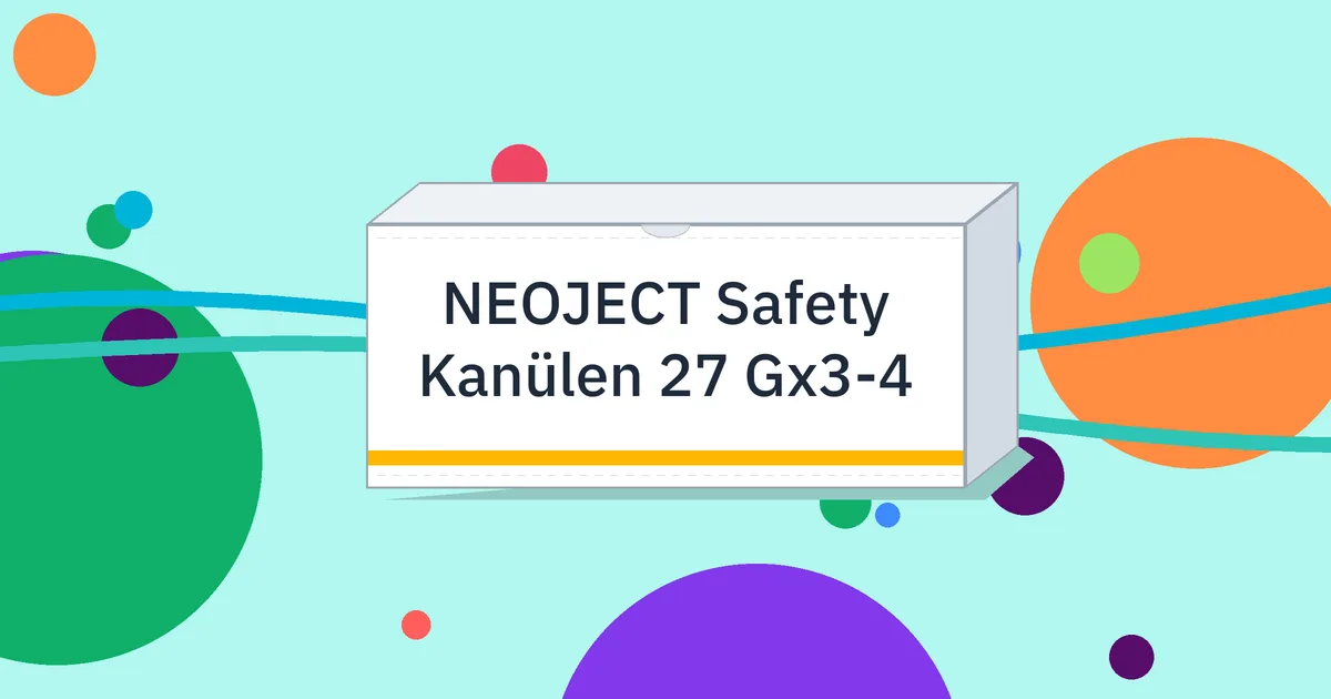 Symbolbild: Packung mit der Aufschrift NEOJECT Safety Kanülen 27 Gx3-4 (PZN 17984710) – Verfügbarkeit und Bezug in Apotheken in Frankfurt am Main