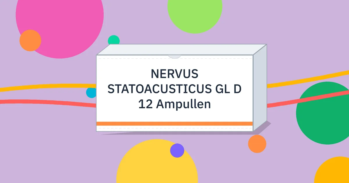 Symbolbild: Packung mit der Aufschrift NERVUS STATOACUSTICUS GL D 12 Ampullen (PZN 02942108) – Verfügbarkeit und Bezug in Apotheken in Frankfurt am Main