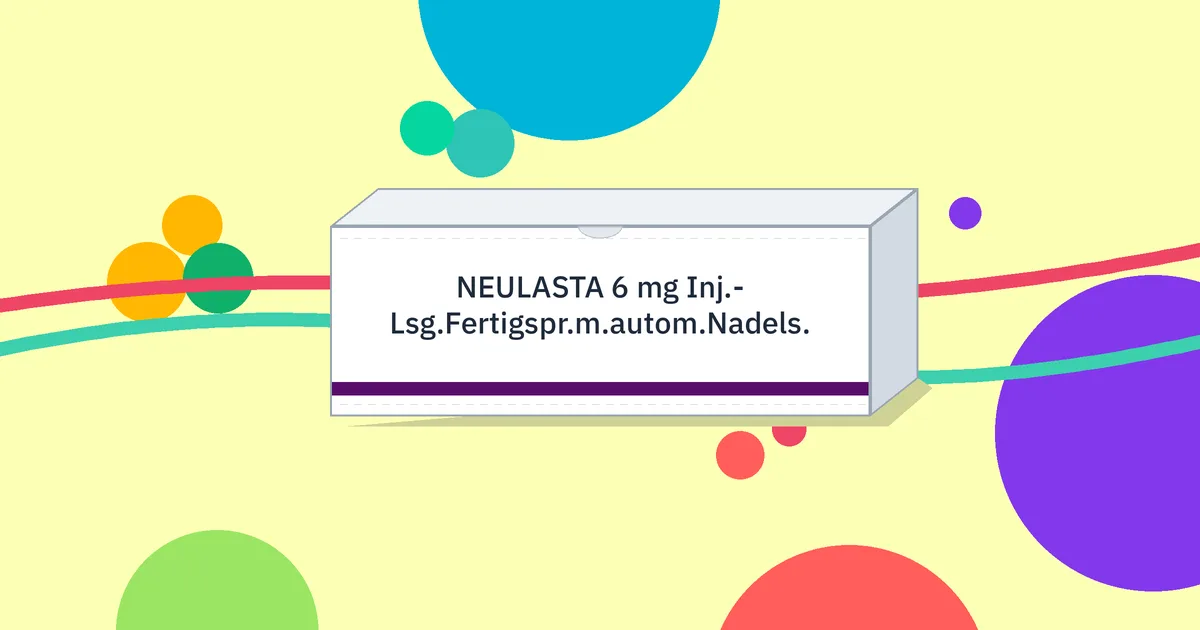 Symbolbild: Packung mit der Aufschrift NEULASTA 6 mg Inj.-Lsg.Fertigspr.m.autom.Nadels. (PZN 07639277) – Verfügbarkeit und Bezug in Apotheken in Frankfurt am Main