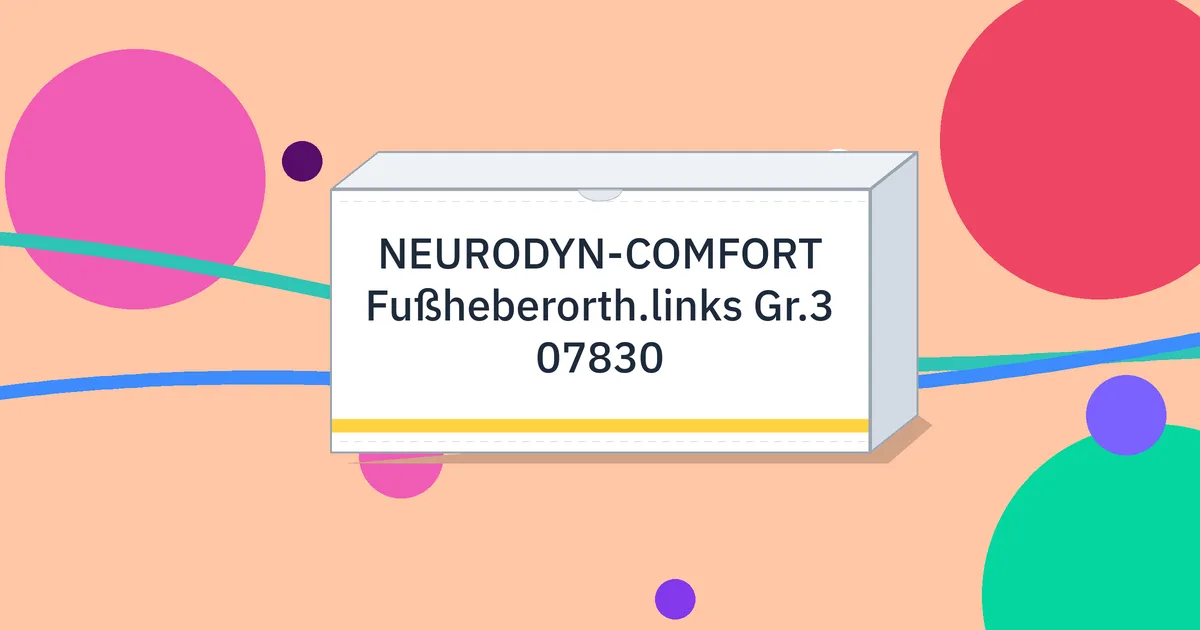 Symbolbild: Packung mit der Aufschrift NEURODYN-COMFORT Fußheberorth.links Gr.3 07830 (PZN 09389809) – Verfügbarkeit und Bezug in Apotheken in Frankfurt am Main