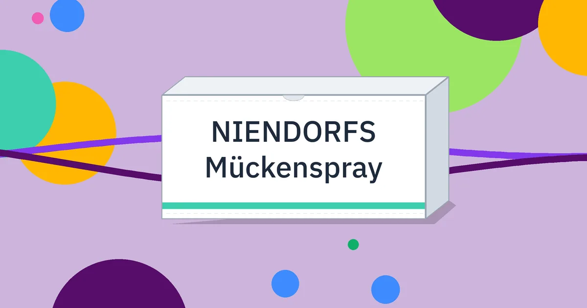 Symbolbild: Packung mit der Aufschrift NIENDORFS Mückenspray (PZN 06767814) – Verfügbarkeit und Bezug in Apotheken in Frankfurt am Main