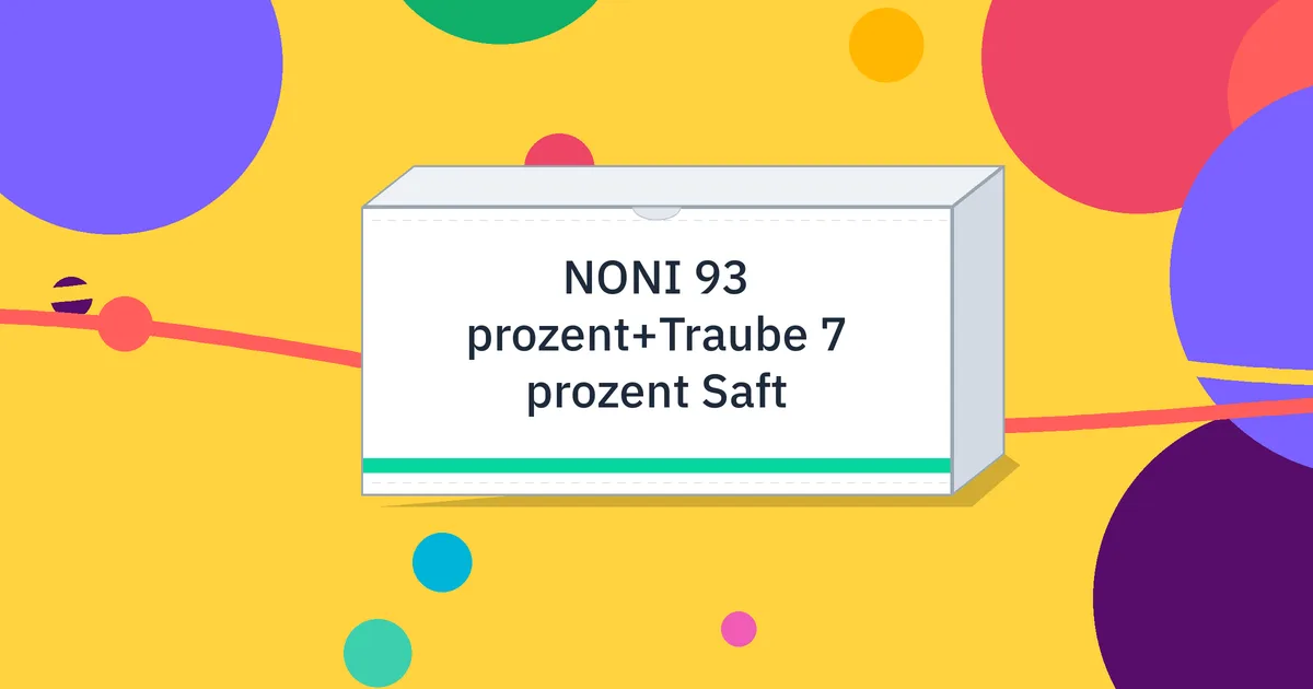 Symbolbild: Packung mit der Aufschrift NONI 93 prozent+Traube 7 prozent Saft (PZN 06146851) – Verfügbarkeit und Bezug in Apotheken in Frankfurt am Main