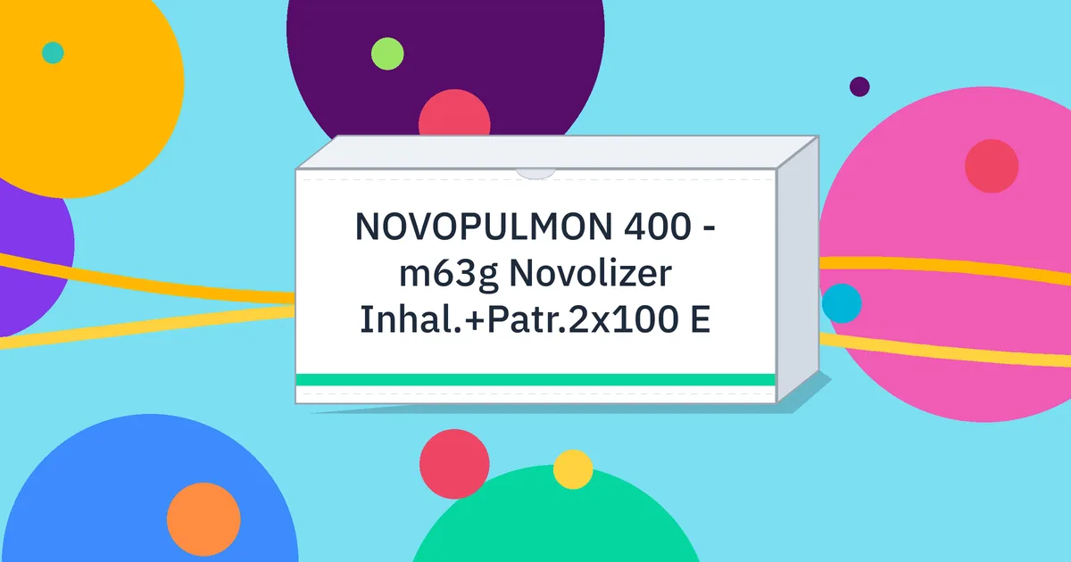Symbolbild: Packung mit der Aufschrift NOVOPULMON 400 -m63g Novolizer Inhal.+Patr.2x100 E (PZN 00428519) – Verfügbarkeit und Bezug in Apotheken in Frankfurt am Main