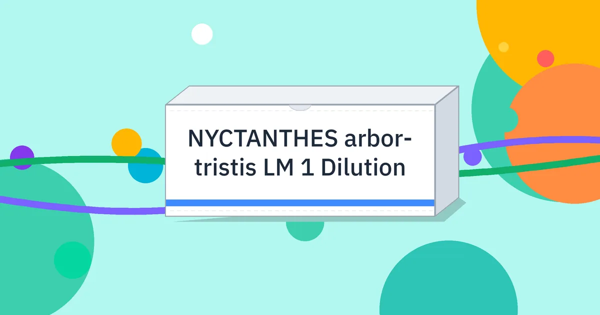 Symbolbild: Packung mit der Aufschrift NYCTANTHES arbor-tristis LM 1 Dilution (PZN 13620833) – Verfügbarkeit und Bezug in Apotheken in Frankfurt am Main