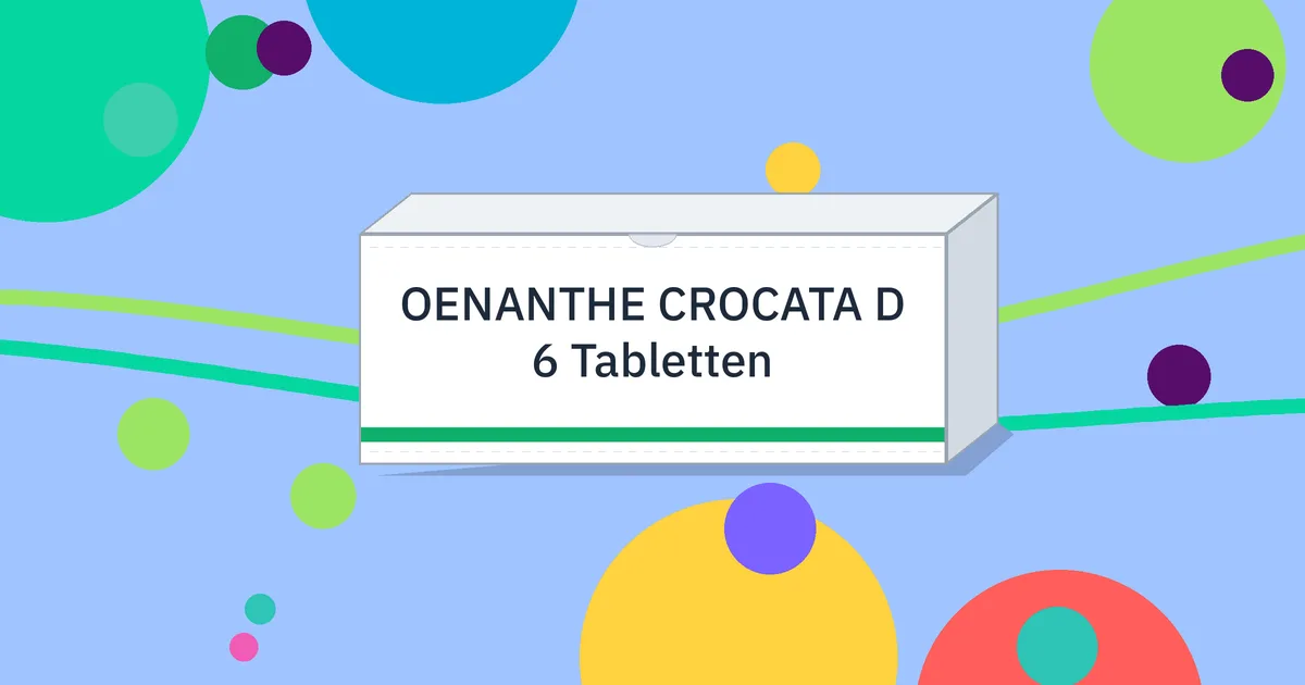 Symbolbild: Packung mit der Aufschrift OENANTHE CROCATA D 6 Tabletten (PZN 07175837) – Verfügbarkeit und Bezug in Apotheken in Frankfurt am Main
