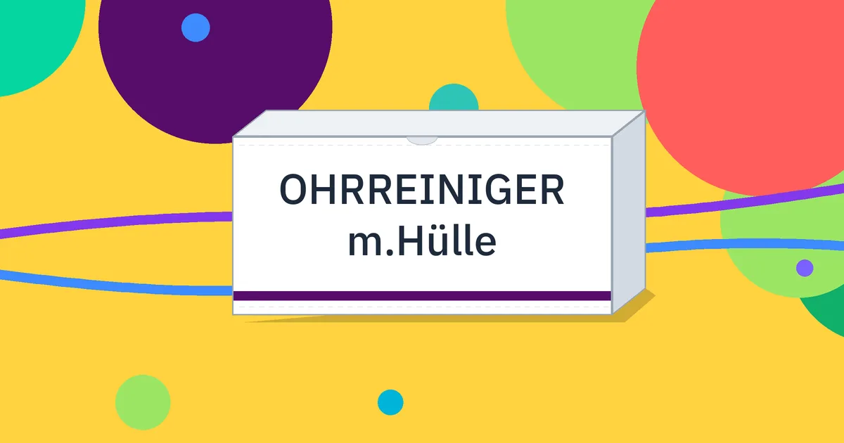 Symbolbild: Packung mit der Aufschrift OHRREINIGER m.Hülle (PZN 04844611) – Verfügbarkeit und Bezug in Apotheken in Frankfurt am Main