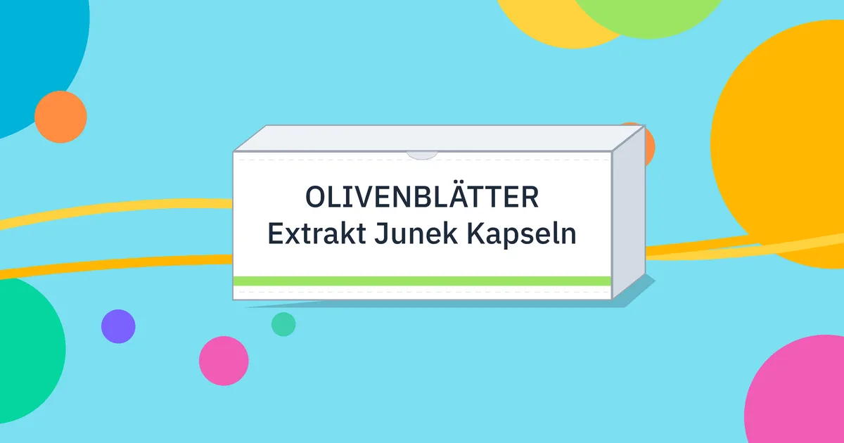 Symbolbild: Packung mit der Aufschrift OLIVENBLÄTTER Extrakt Junek Kapseln (PZN 03540116) – Verfügbarkeit und Bezug in Apotheken in Frankfurt am Main
