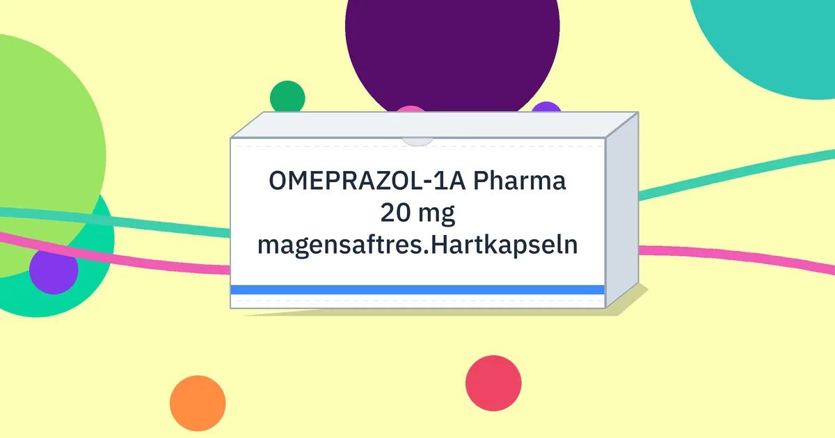 Symbolbild: Packung mit der Aufschrift OMEPRAZOL-1A Pharma 20 mg magensaftres.Hartkapseln (PZN 10108106) – Verfügbarkeit und Bezug in Apotheken in Frankfurt am Main