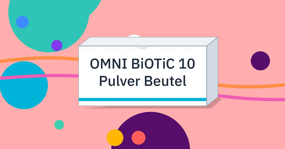 Symbolbild: Packung mit der Aufschrift OMNI BiOTiC 10 Pulver Beutel (PZN 13584793) – Verfügbarkeit und Bezug in Apotheken in Frankfurt am Main