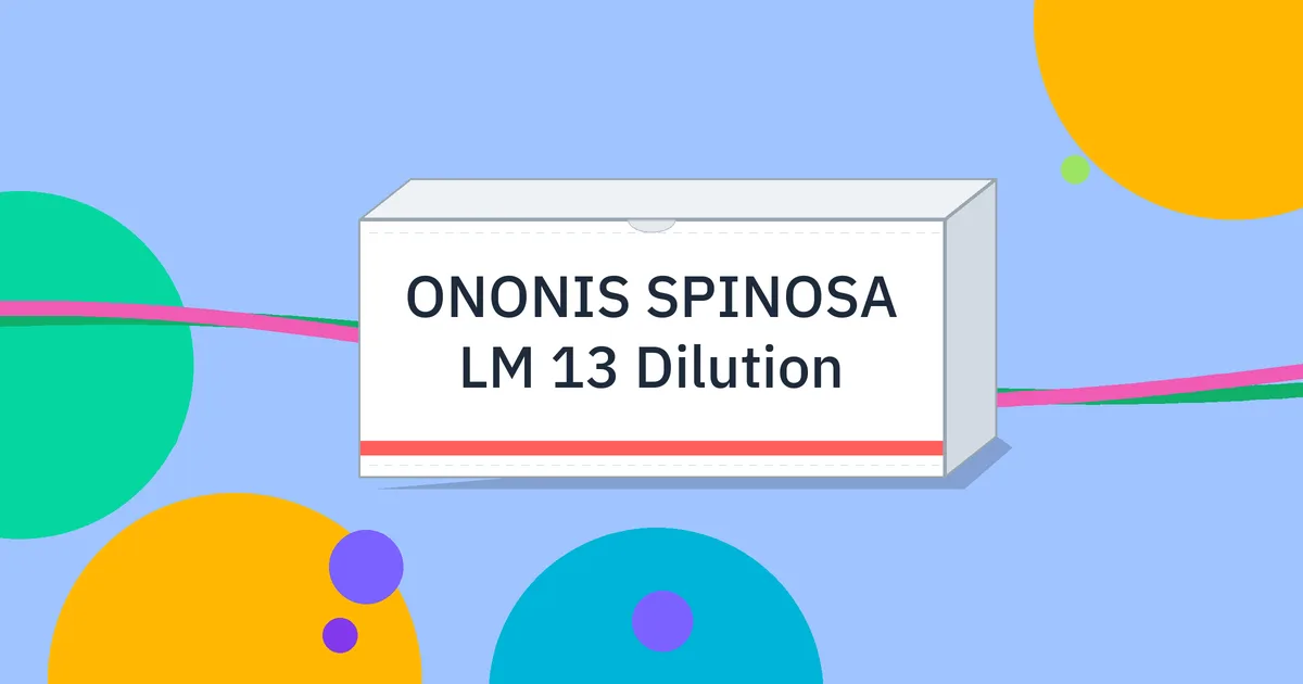 Symbolbild: Packung mit der Aufschrift ONONIS SPINOSA LM 13 Dilution (PZN 13625693) – Verfügbarkeit und Bezug in Apotheken in Frankfurt am Main