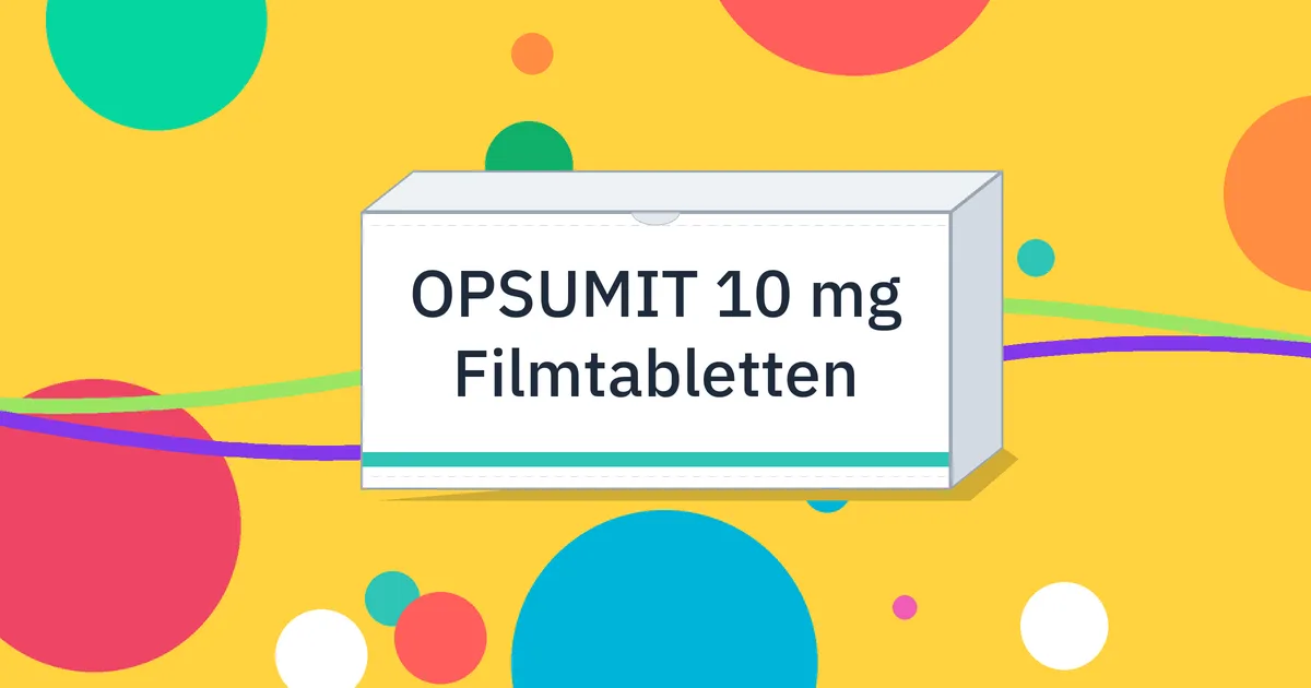 Symbolbild: Packung mit der Aufschrift OPSUMIT 10 mg Filmtabletten (PZN 10131105) – Verfügbarkeit und Bezug in Apotheken in Frankfurt am Main