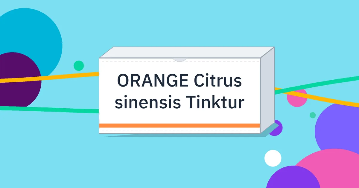 Symbolbild: Packung mit der Aufschrift ORANGE Citrus sinensis Tinktur (PZN 18217562) – Verfügbarkeit und Bezug in Apotheken in Frankfurt am Main