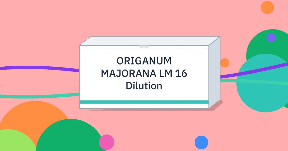 Symbolbild: Packung mit der Aufschrift ORIGANUM MAJORANA LM 16 Dilution (PZN 12972636) – Verfügbarkeit und Bezug in Apotheken in Frankfurt am Main