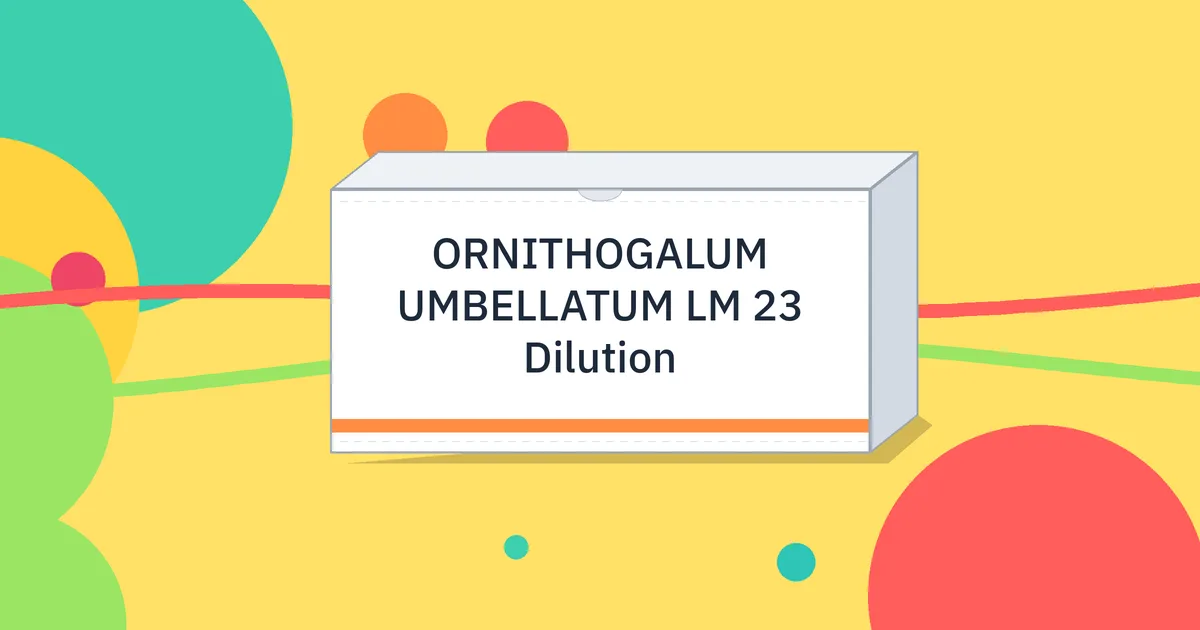Symbolbild: Packung mit der Aufschrift ORNITHOGALUM UMBELLATUM LM 23 Dilution (PZN 12973624) – Verfügbarkeit und Bezug in Apotheken in Frankfurt am Main