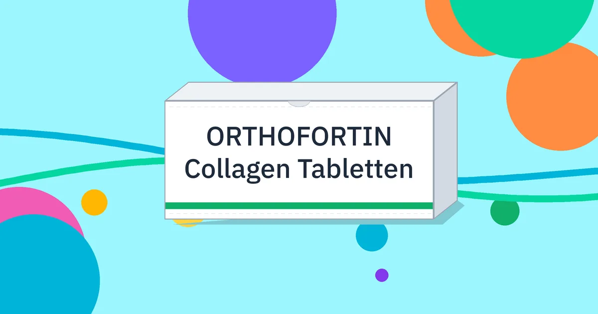 Symbolbild: Packung mit der Aufschrift ORTHOFORTIN Collagen Tabletten (PZN 15330855) – Verfügbarkeit und Bezug in Apotheken in Frankfurt am Main