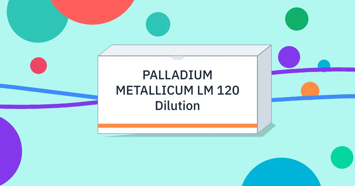 Symbolbild: Packung mit der Aufschrift PALLADIUM METALLICUM LM 120 Dilution (PZN 12975712) – Verfügbarkeit und Bezug in Apotheken in Frankfurt am Main