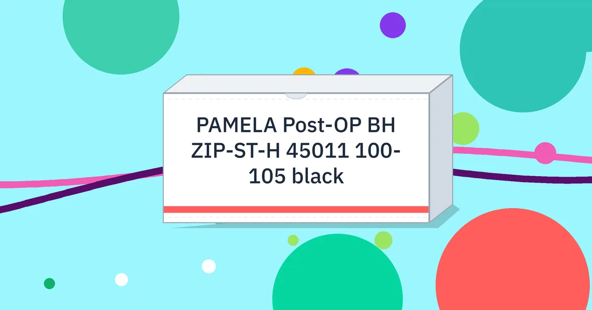 Symbolbild: Packung mit der Aufschrift PAMELA Post-OP BH ZIP-ST-H 45011 100-105 black (PZN 18711517) – Verfügbarkeit und Bezug in Apotheken in Frankfurt am Main