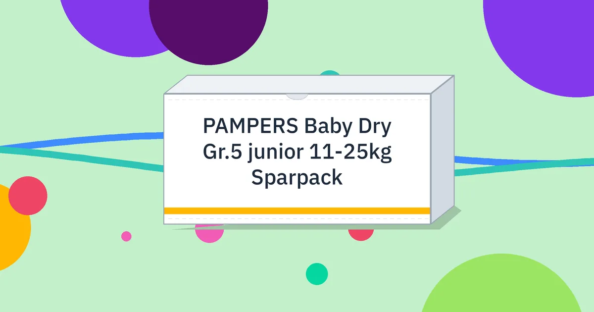 Symbolbild: Packung mit der Aufschrift PAMPERS Baby Dry Gr.5 junior 11-25kg Sparpack (PZN 10256574) – Verfügbarkeit und Bezug in Apotheken in Frankfurt am Main