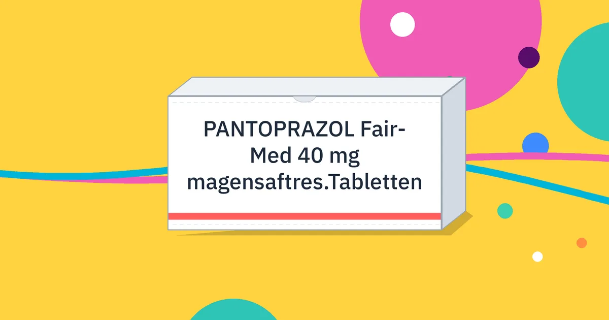 Symbolbild: Packung mit der Aufschrift PANTOPRAZOL Fair-Med 40 mg magensaftres.Tabletten (PZN 14214673) – Verfügbarkeit und Bezug in Apotheken in Frankfurt am Main